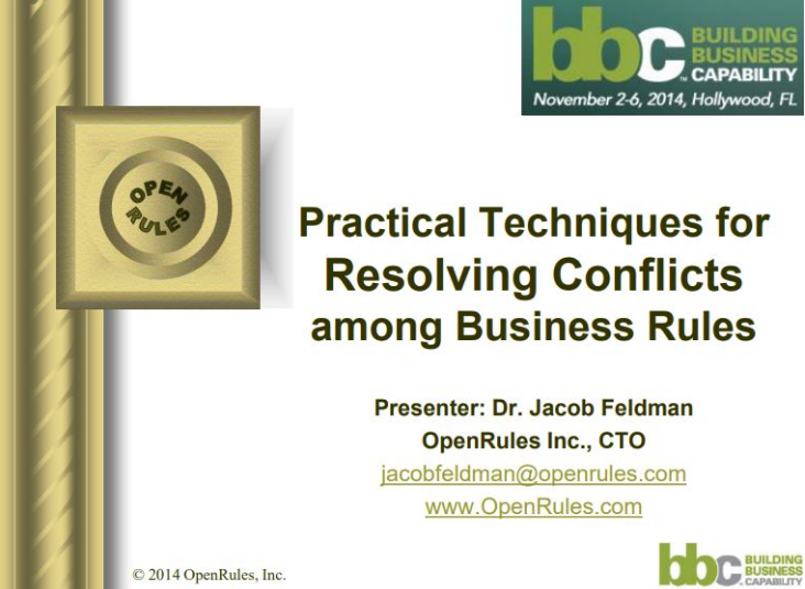 Resolving Conflicts among Business Rules | OpenRules - Decision ...